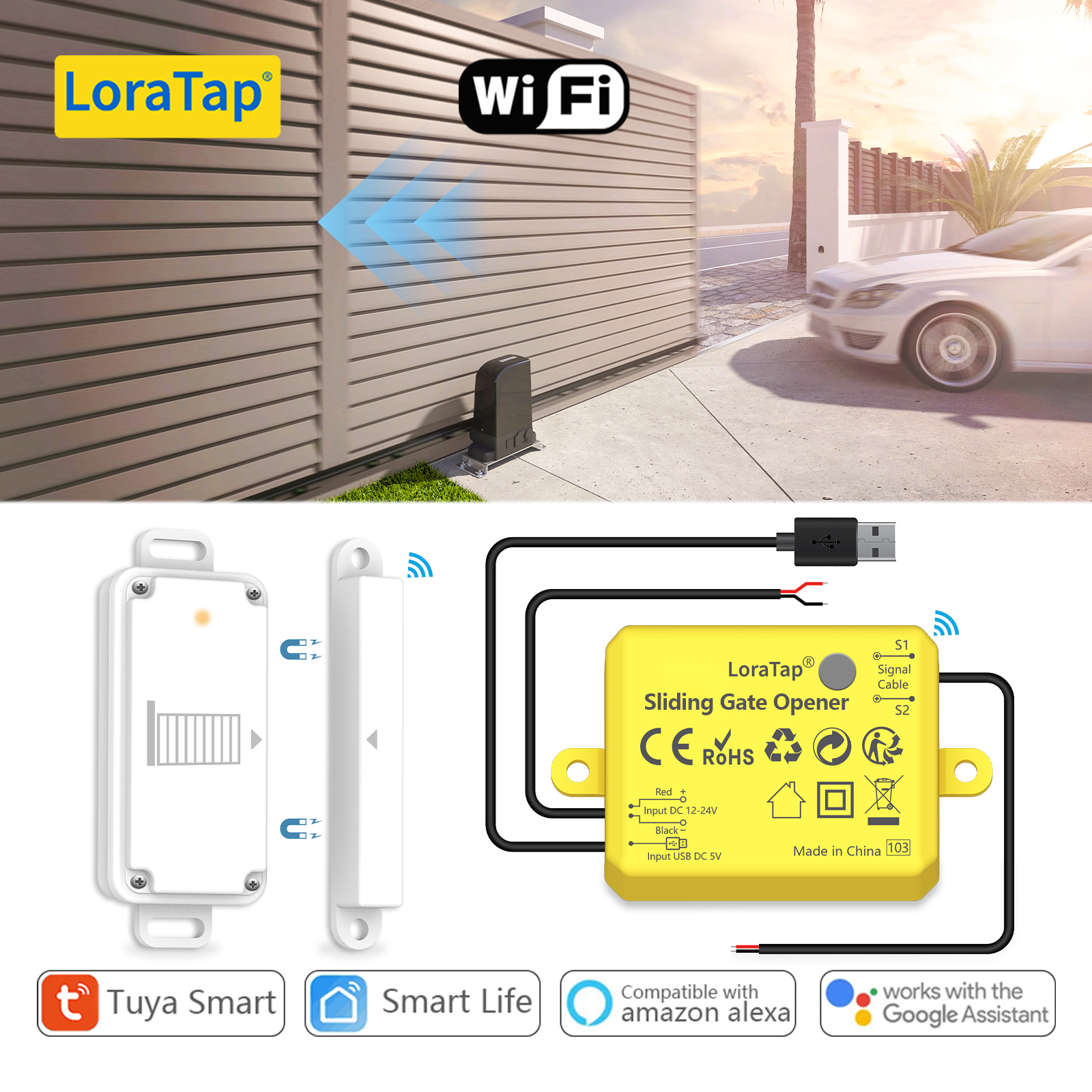 LoraTap Tuya Smart Life Sliding Gate Motor Opener Controller Waterproof ...